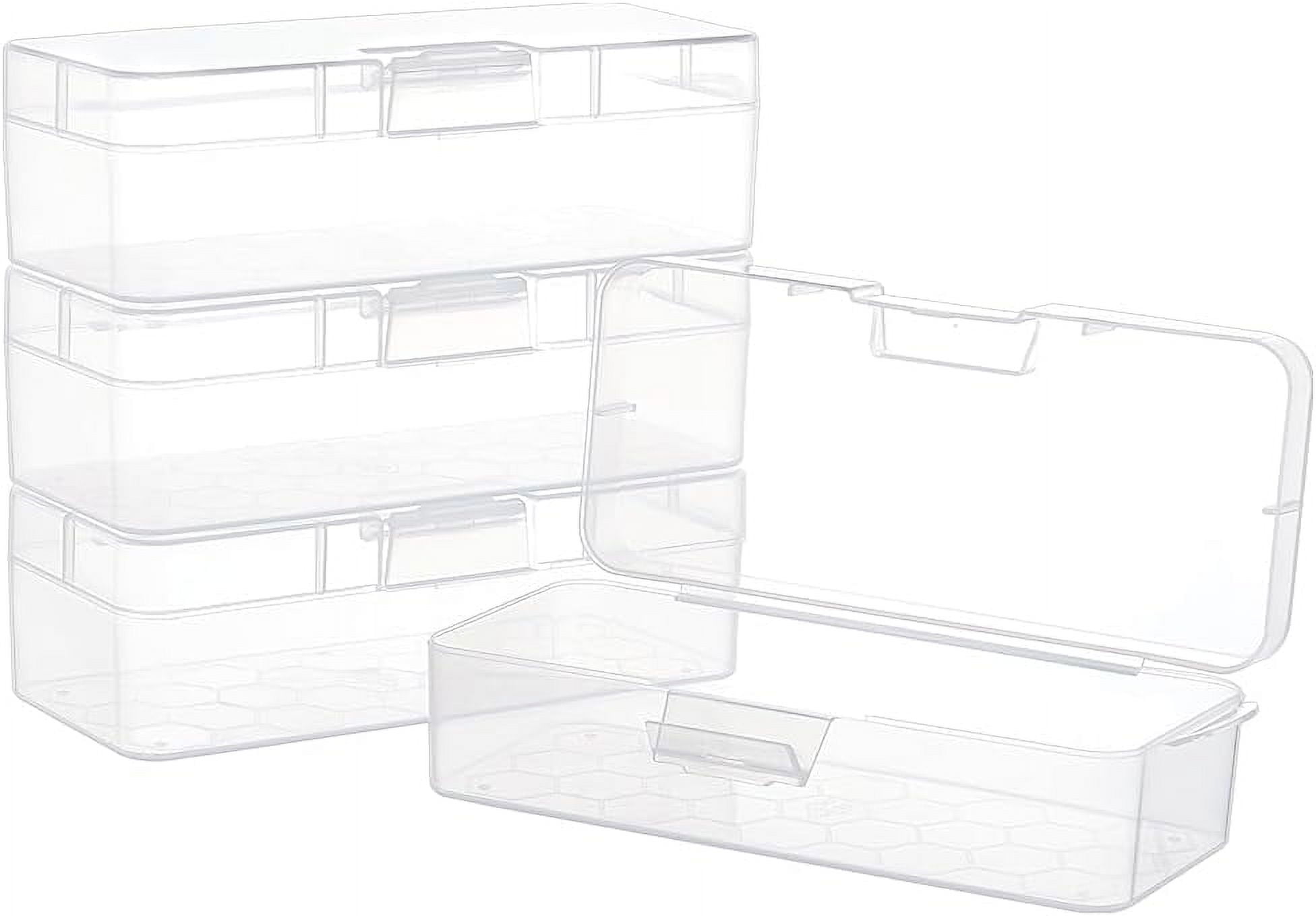 Transparent Plastic Storage Boxes Bead Containers with Hinged Lid ...