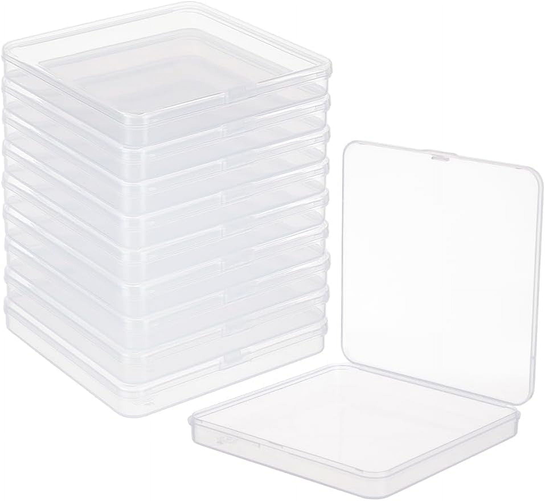 Transparent Plastic Storage Boxes Square Case with Hinged Lid ...