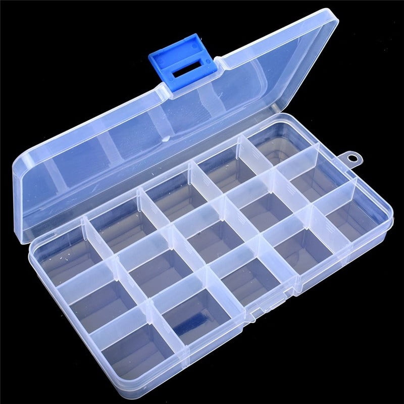 Transparent Plastic Storage Jewelry Box Compartment Adjustable ...