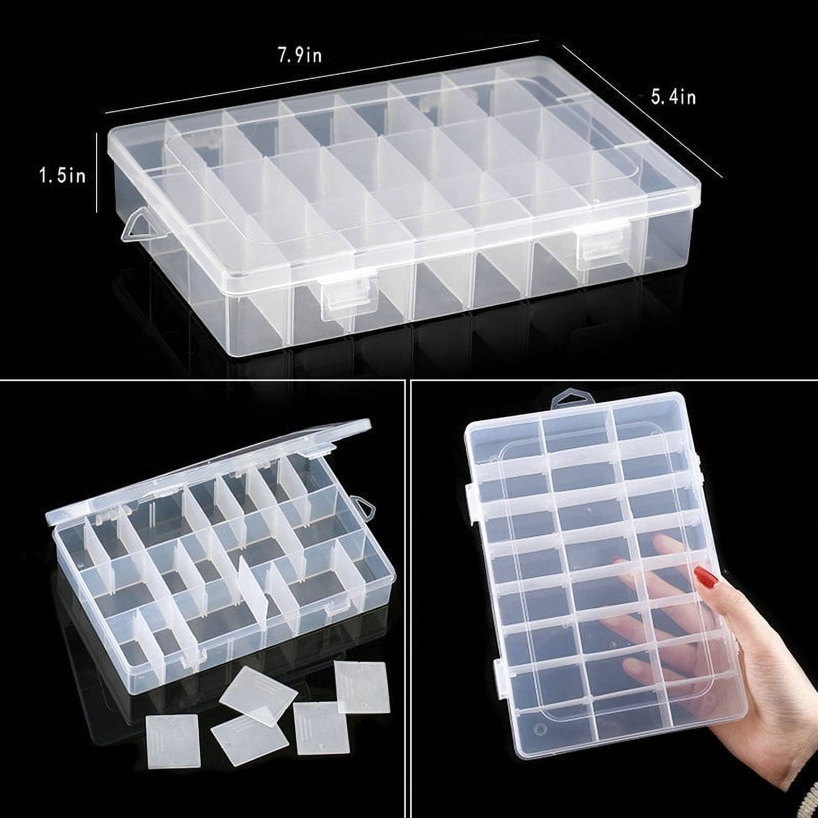 Transparent Plastic Storage Jewelry Box Compartment Adjustable ...