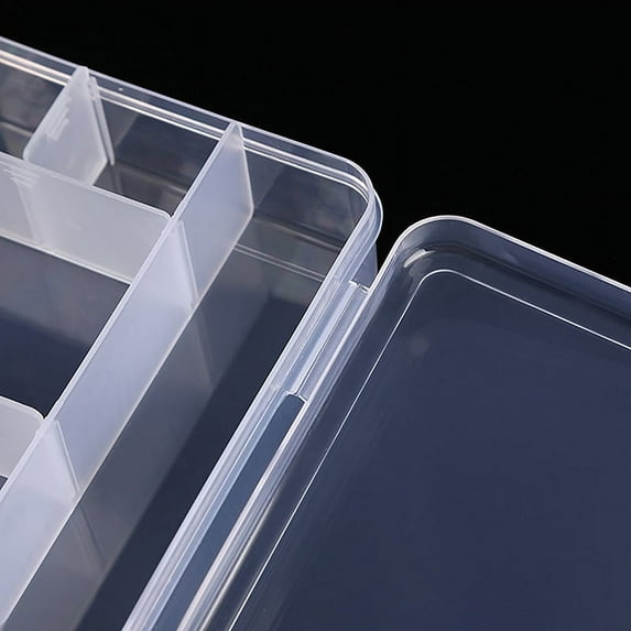 Transparent Plastic Storage Jewelry Box Compartment Adjustable ...