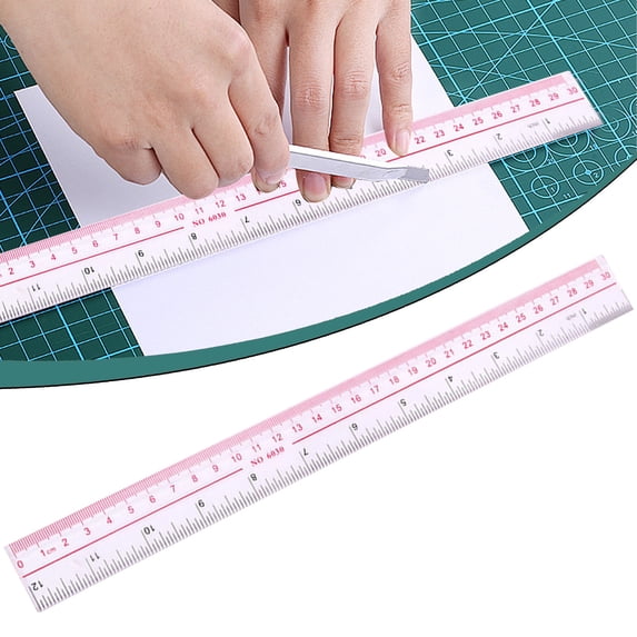 Transparent Plastic Straight Ruler, Dual Inch Centimeter Scale Ruler ...