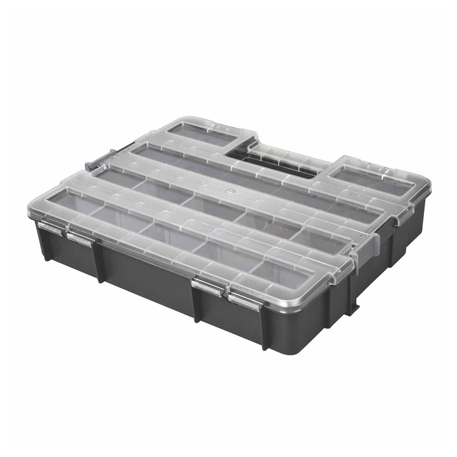 Transparent Plastic Tool Organization Box Adjustable Compartment Secure ...