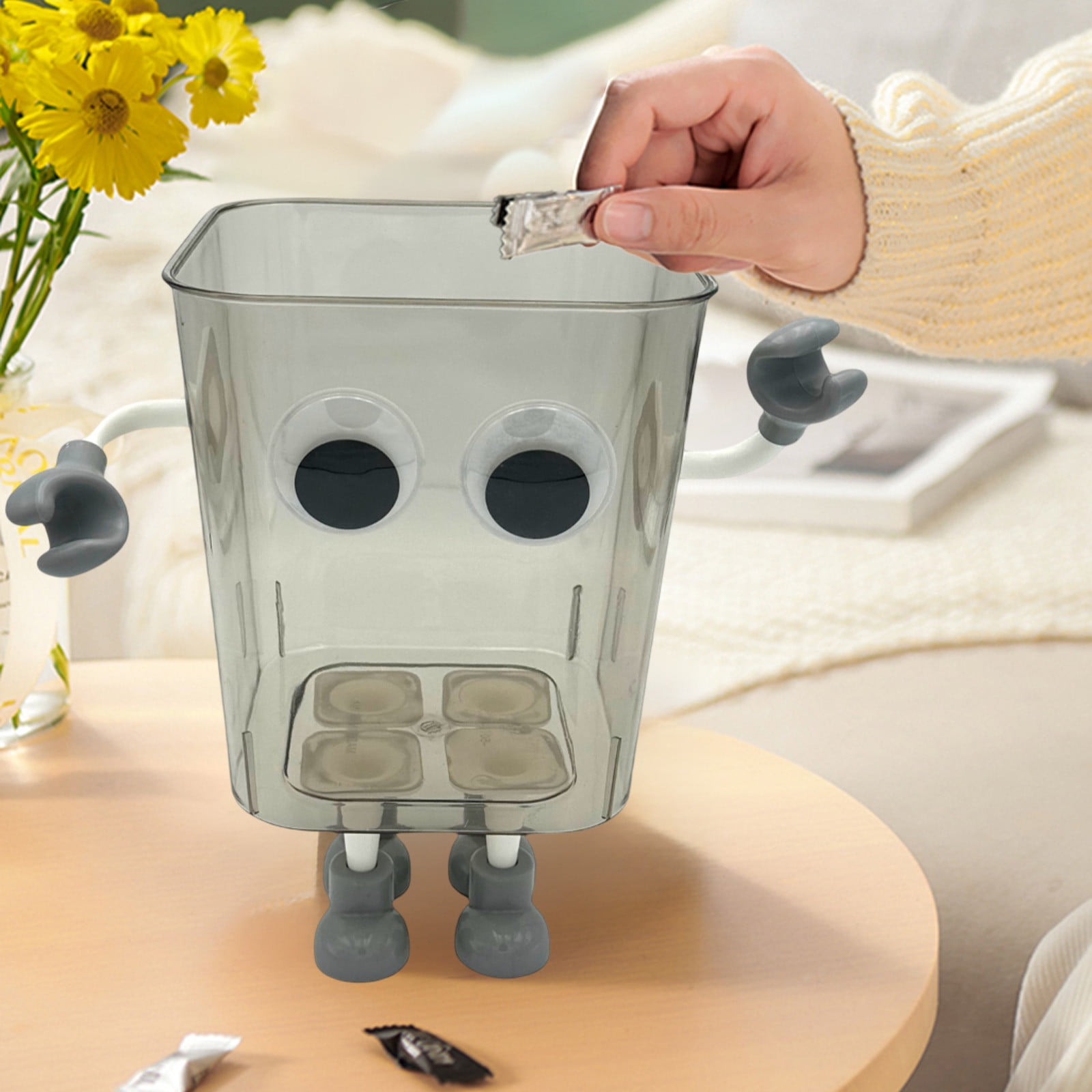 Transparent Plastic Trash Can - Tiny Desktop Waste Bin | Small Desk ...