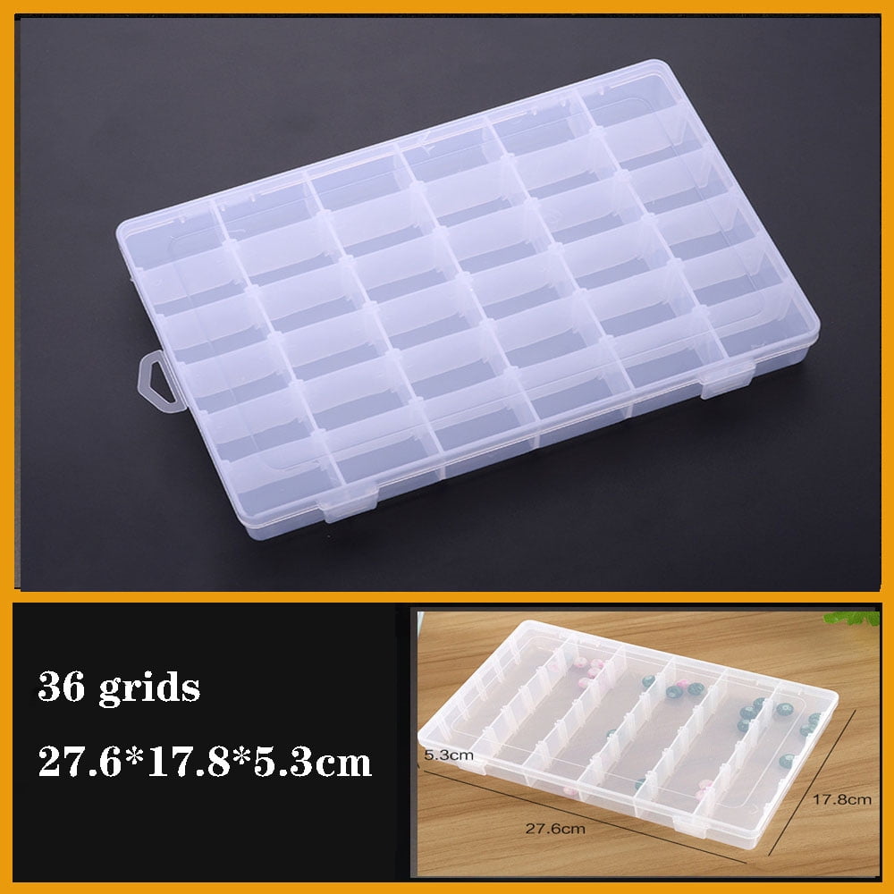 Transparent Plastic box Screw Compartment Box Jewelry Earring Display ...