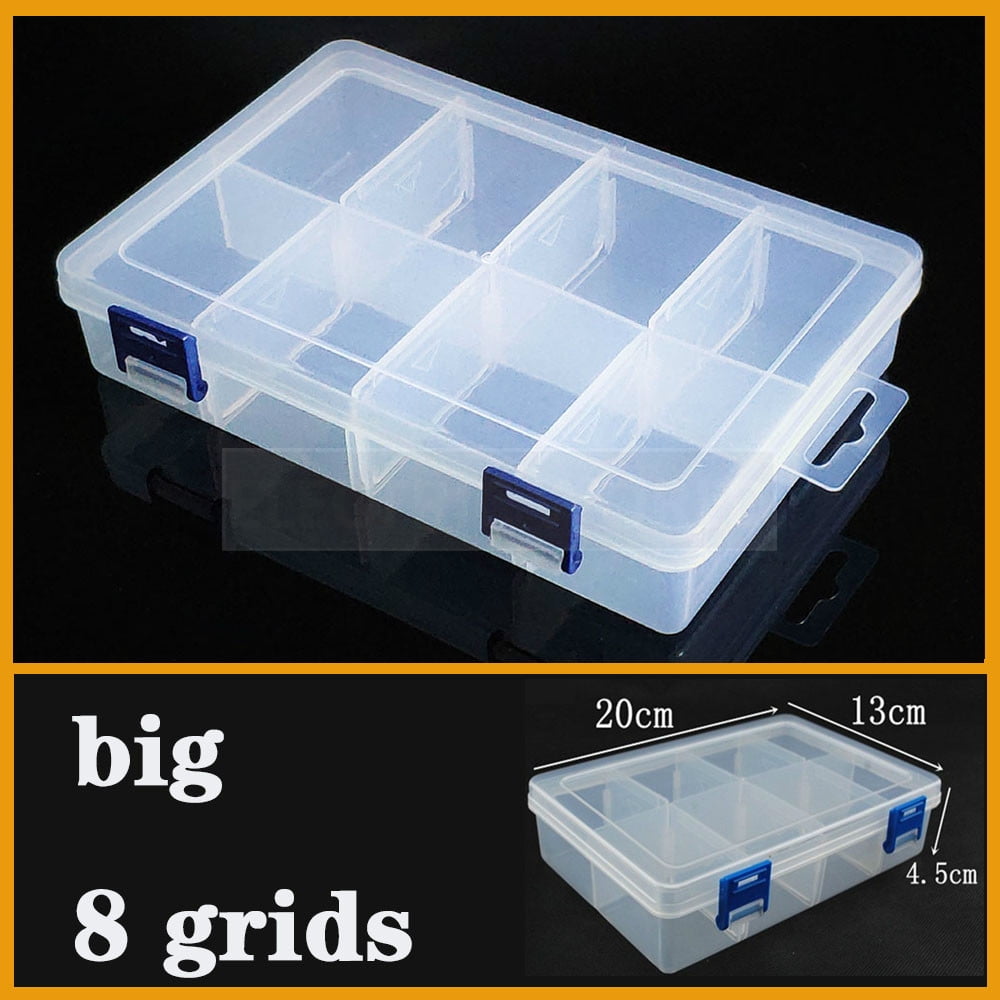 Transparent Plastic box Screw Compartment Box Jewelry Earring Display ...