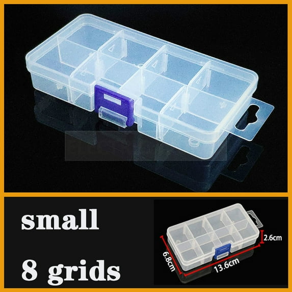 Transparent Plastic box Screw Compartment Box Jewelry Earring Display ...