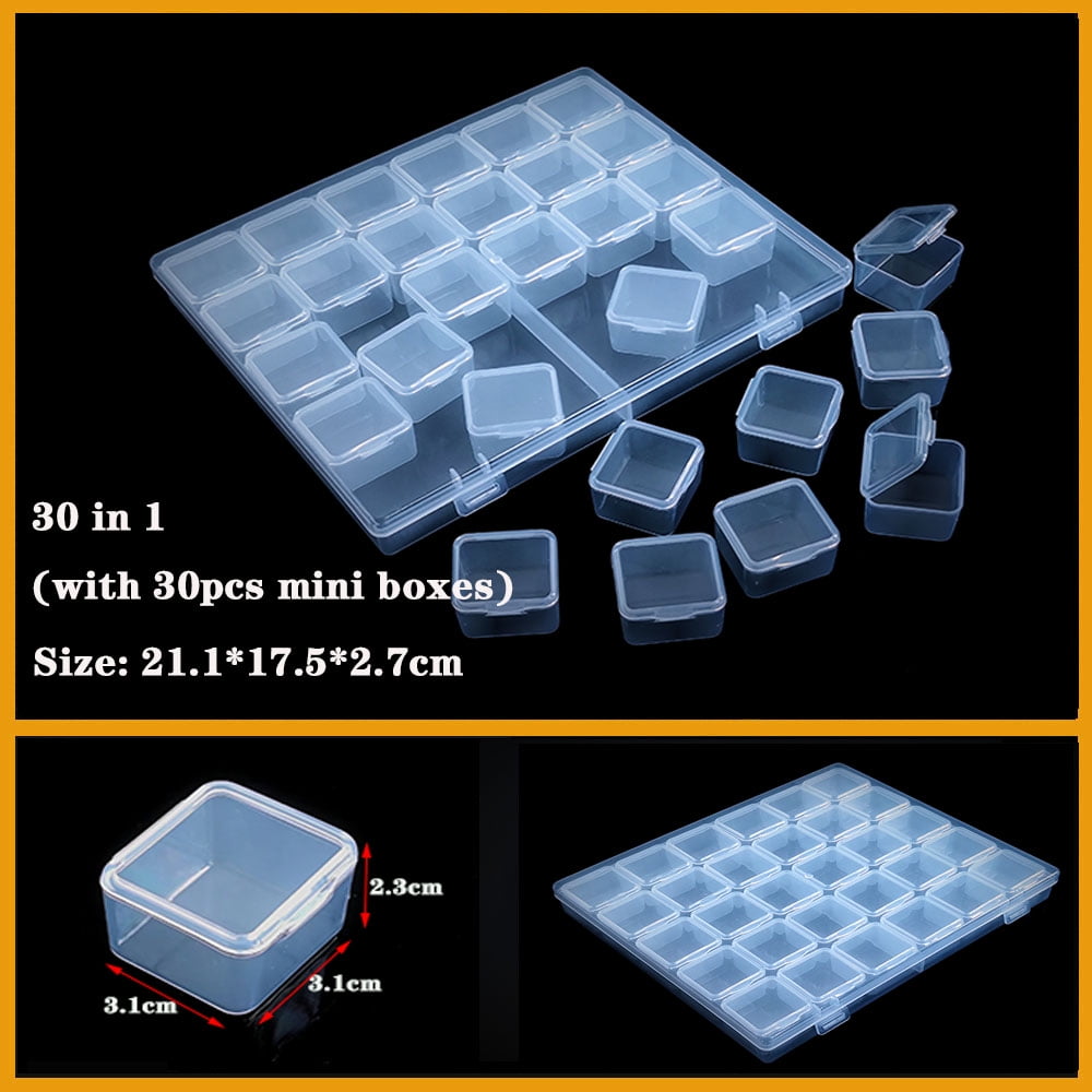 Transparent Plastic box Screw Compartment Box Jewelry Earring Display ...