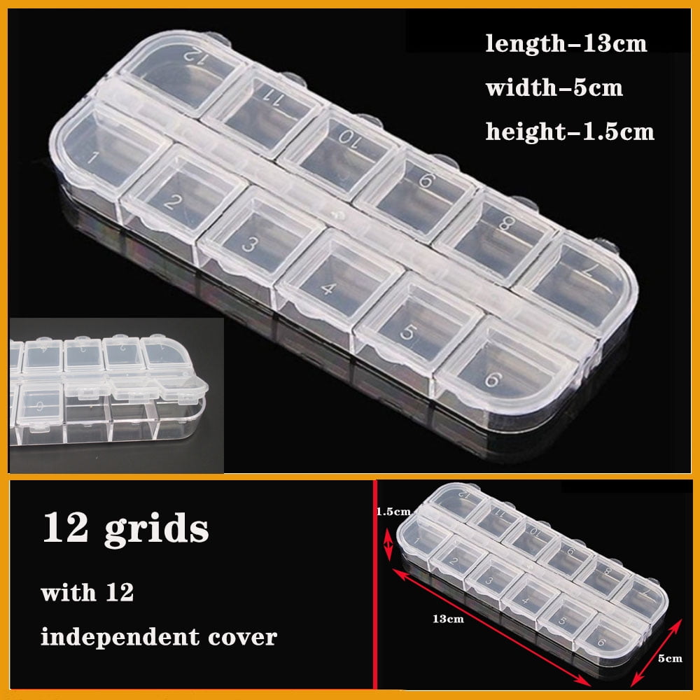 Transparent Plastic box Screw Compartment Box Jewelry Earring Display ...