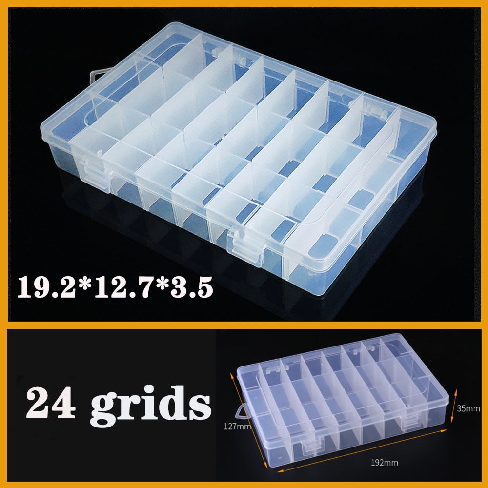 Transparent Plastic box Screw Compartment Box Jewelry Earring Display ...
