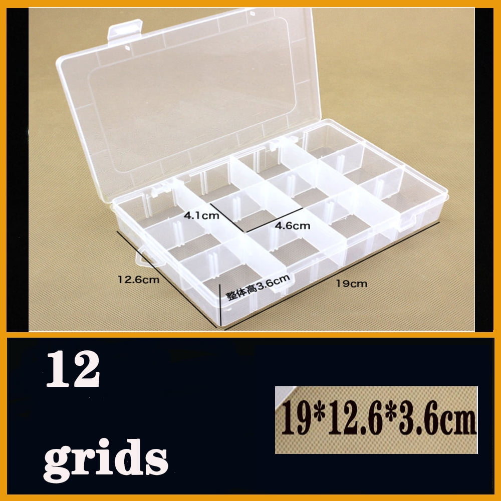 Transparent Plastic box Screw Compartment Box Jewelry Earring Display ...