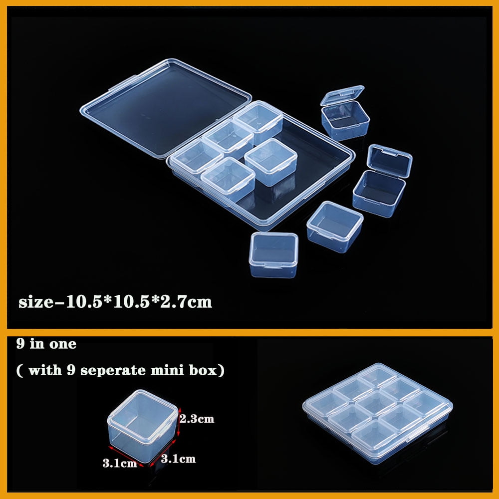 Transparent Plastic box Screw Compartment Box Jewelry Earring Display ...