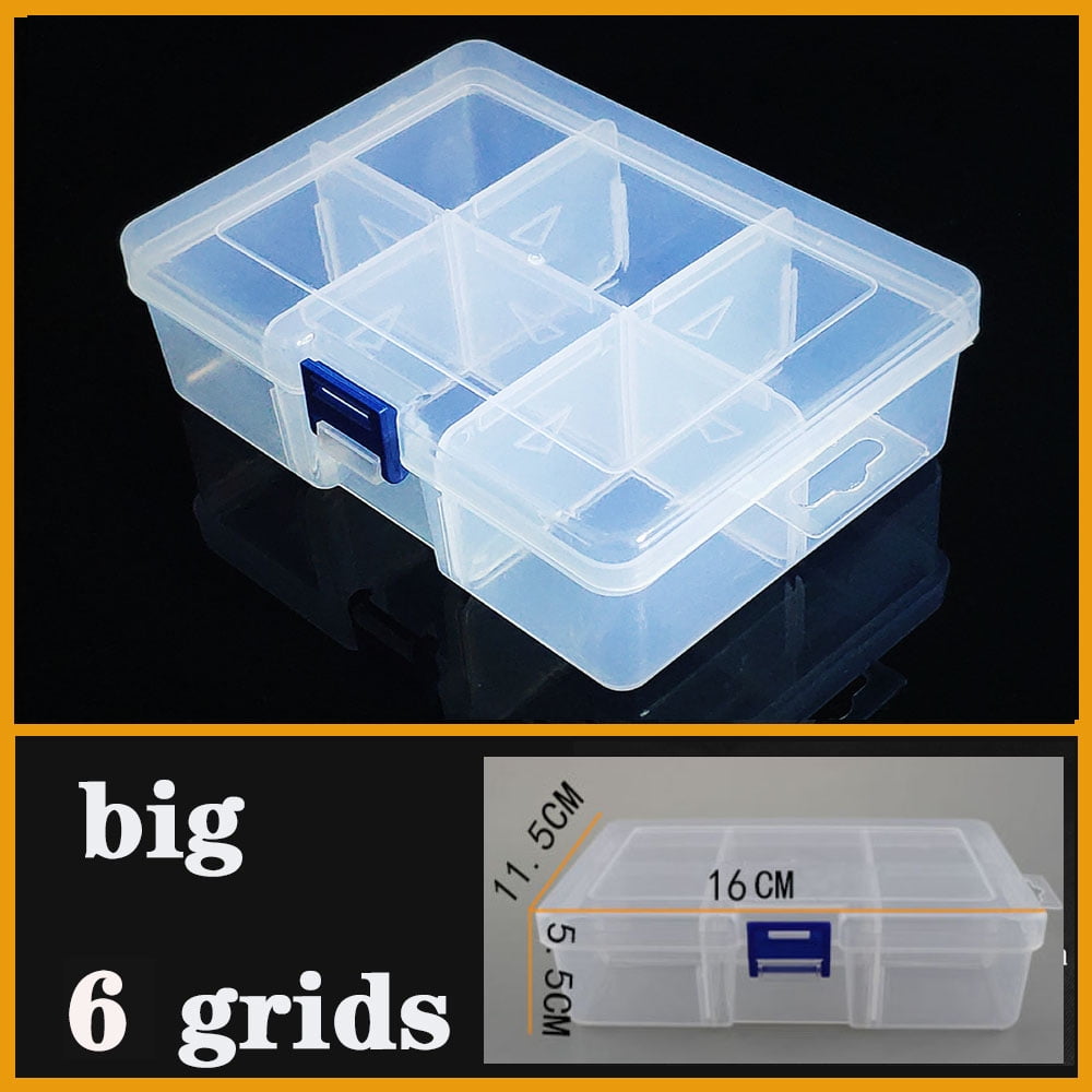 Transparent Plastic box Screw Compartment Box Jewelry Earring Display ...