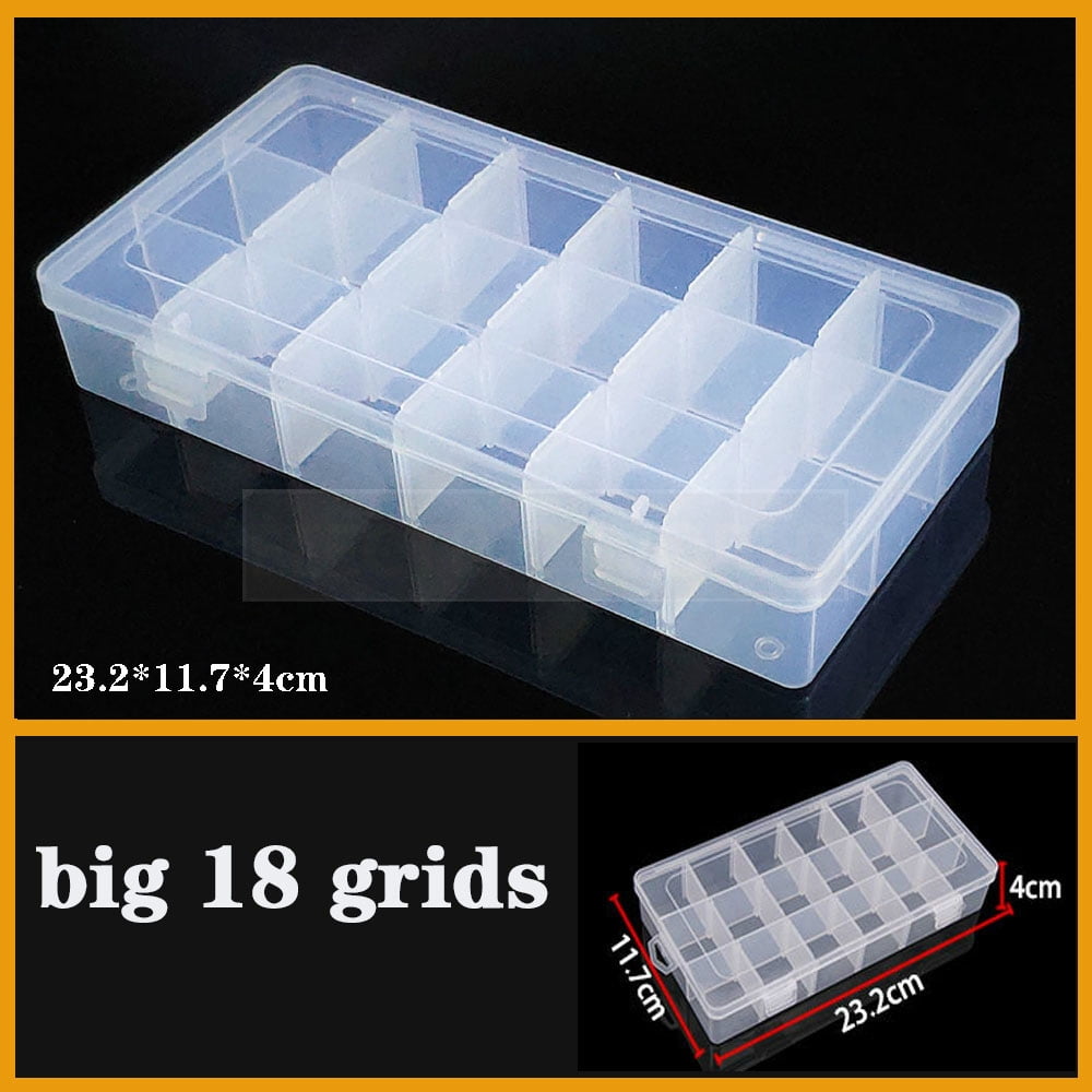 Transparent Plastic box Screw Compartment Box Jewelry Earring Display ...