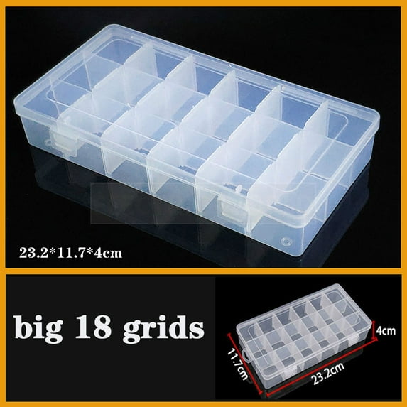 Transparent Plastic box Screw Compartment Box Jewelry Earring Display ...