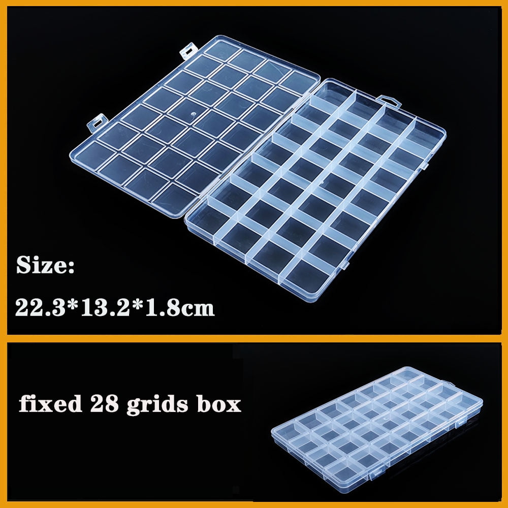 Transparent Plastic box Screw Compartment Box Jewelry Earring Display ...