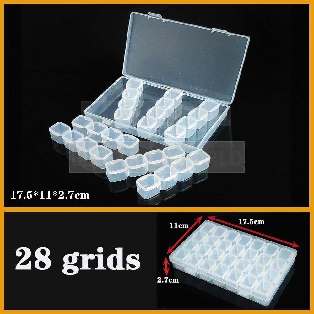 Transparent Plastic box Screw Compartment Box Jewelry Earring Display ...
