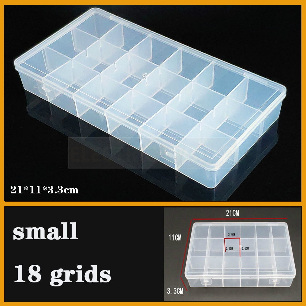 Transparent Plastic box Screw Compartment Box Jewelry Earring Display ...