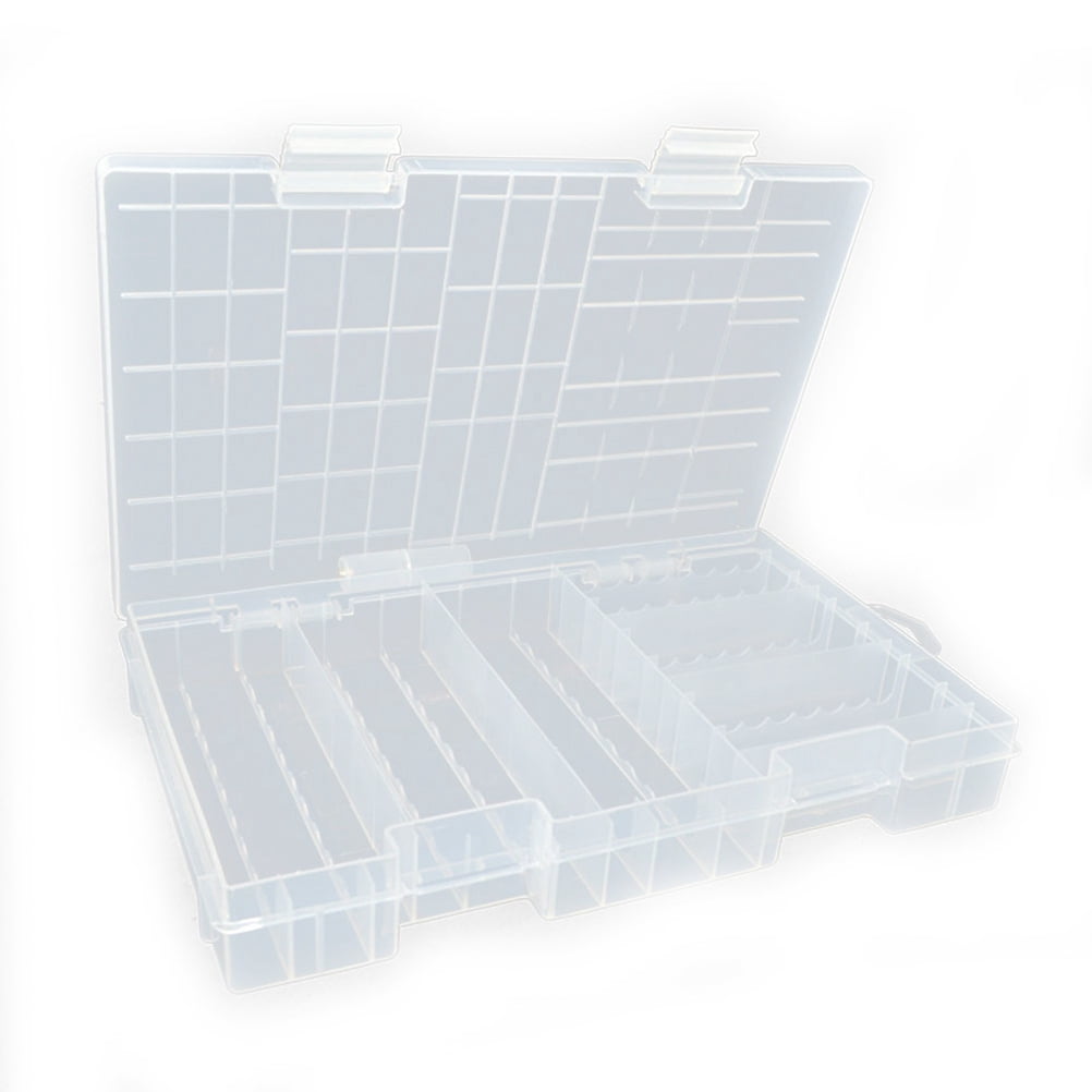 Transparent Portable Battery Organizer Storage Case Holder Double-layer ...