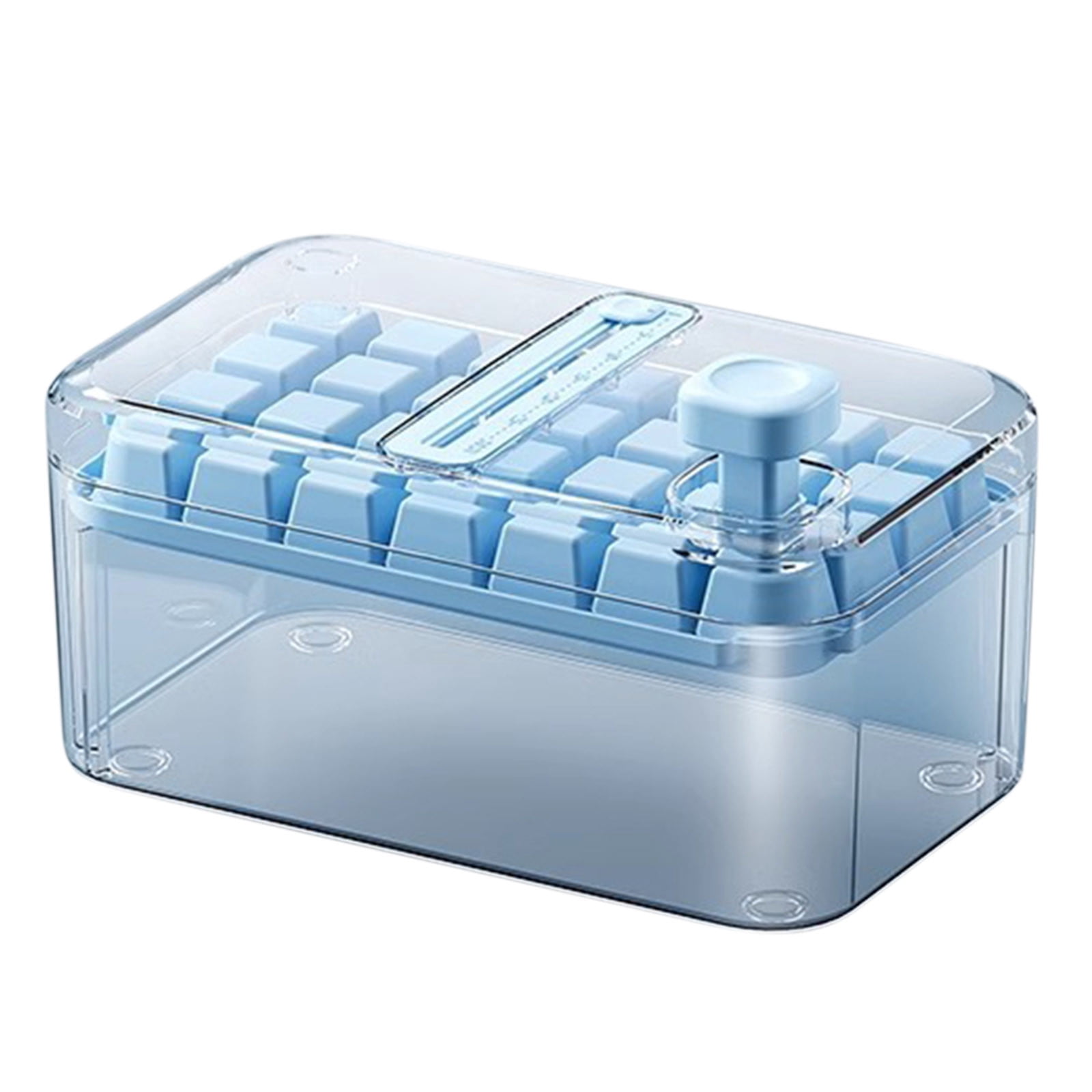 Transparent Press Ice Box - Large Capacity Plastic Ice Tray for ...