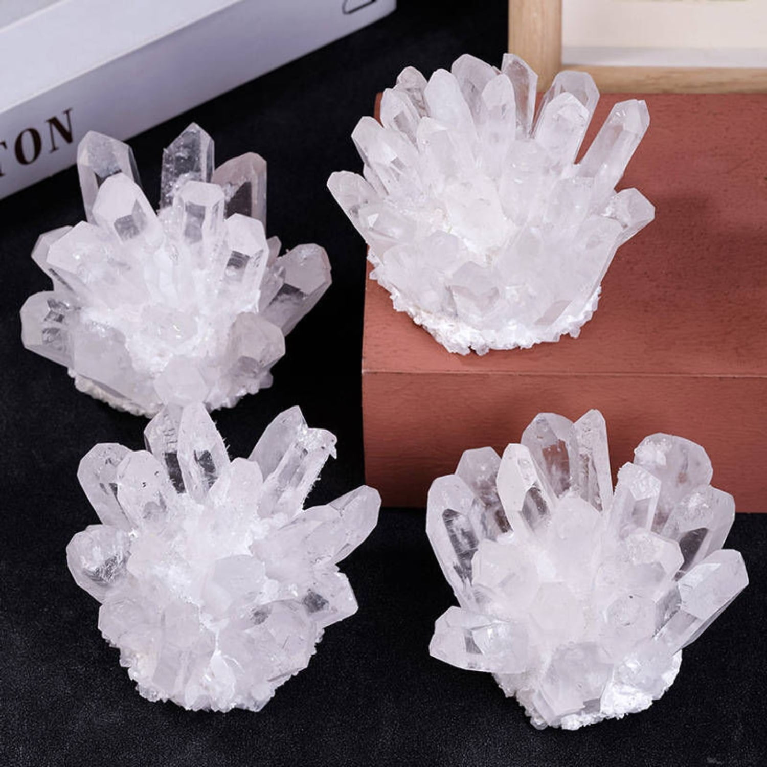 Transparent Quartz Crystal Cluster Energy Stone Crystalline Cave ...