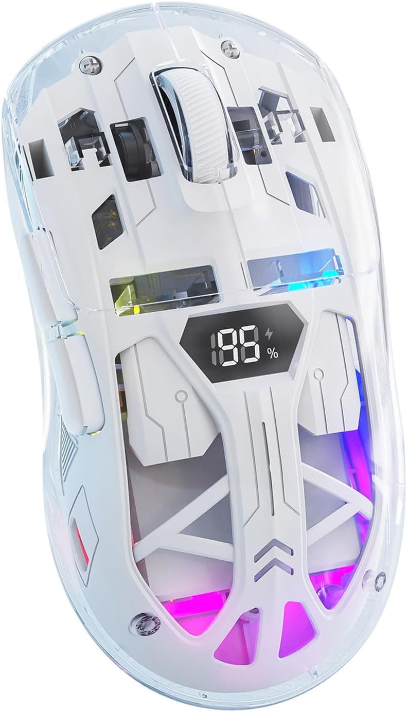 Transparent RGB Mechanical Wireless Gaming Mouse with Digital Display ...