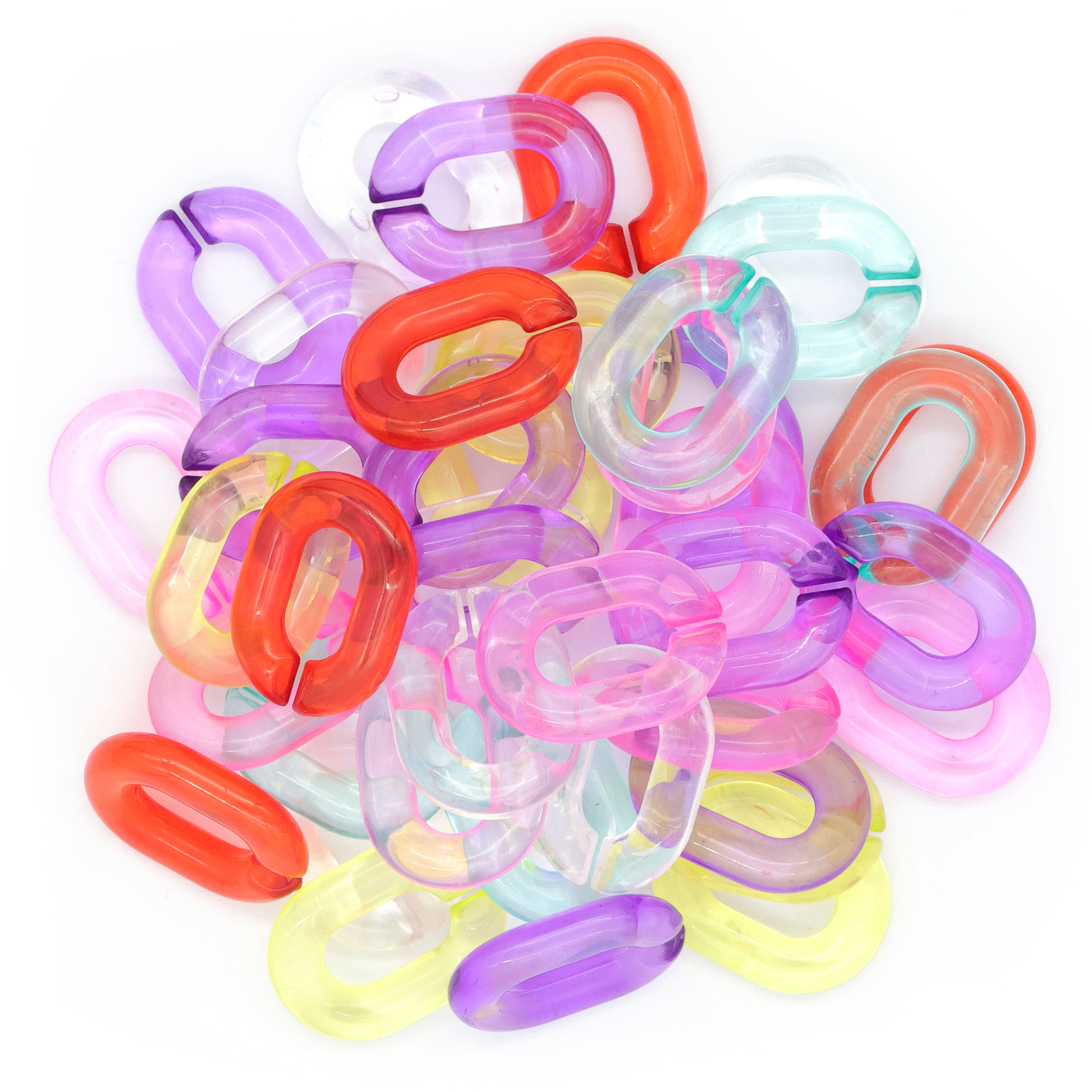 Transparent Rainbow Plastic Chain Links by Creatology™ 60pc - Walmart.com