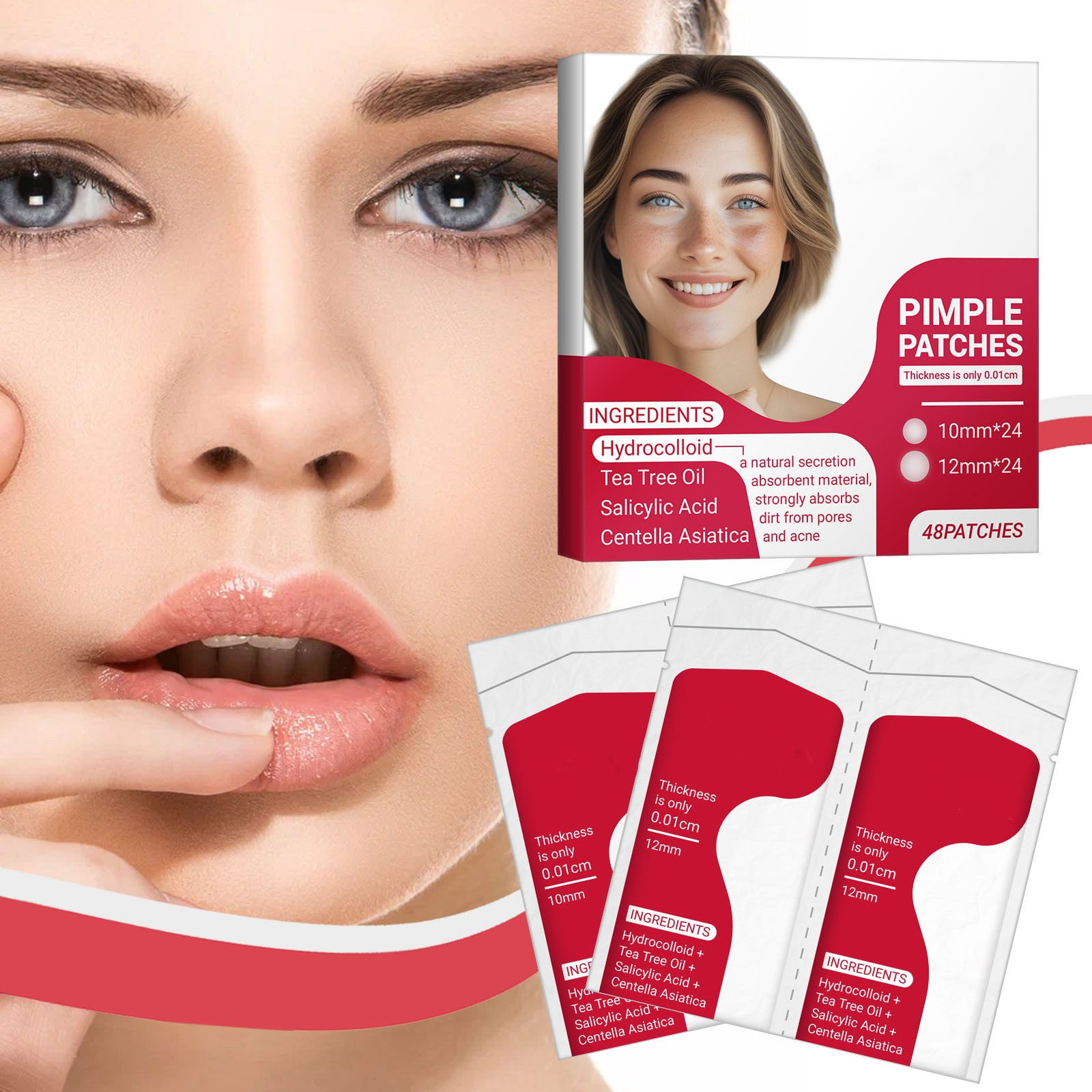 Transparent Rectangular Acne Patch With Thorns 48 Pieces Acne Patch ...