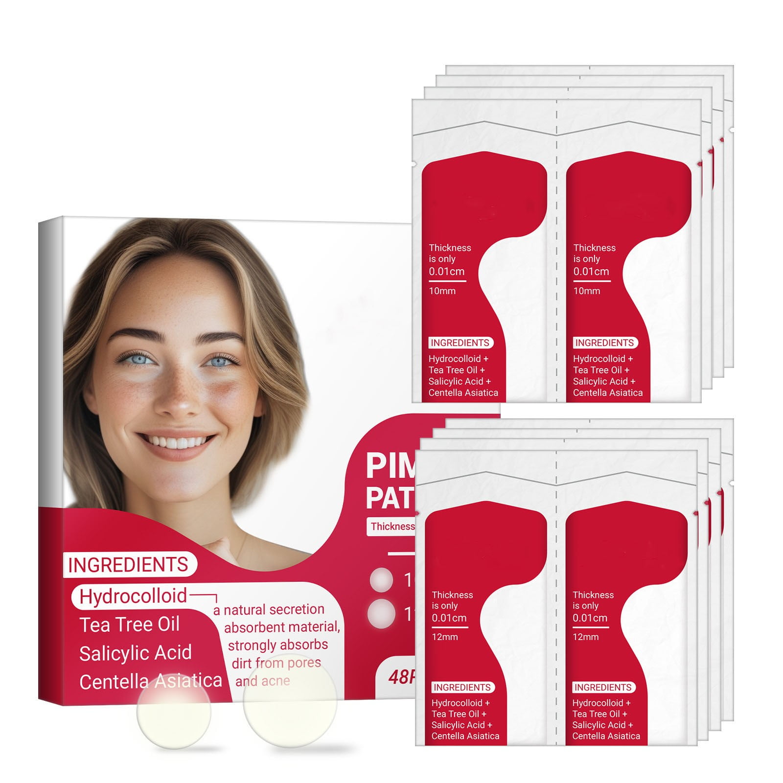 Transparent Rectangular Acne Patch with Thorns 48 Pieces Acne Patch ...