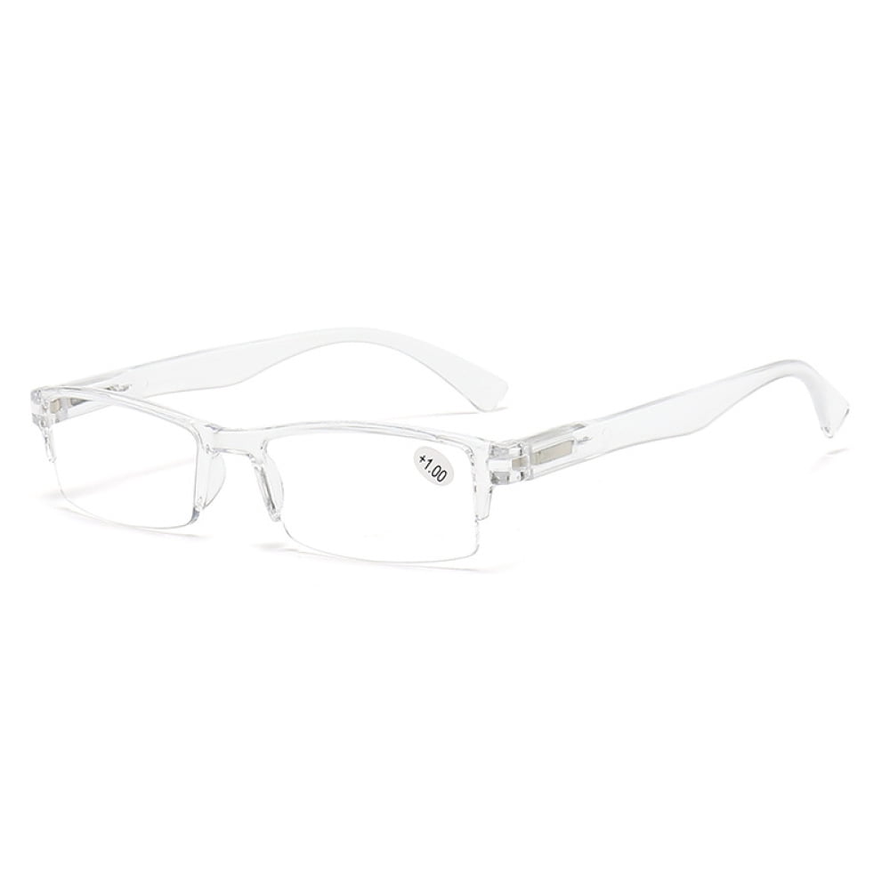 Transparent Retro Rectangle Spring Hinge Reading Glasses 1.50 for Men ...