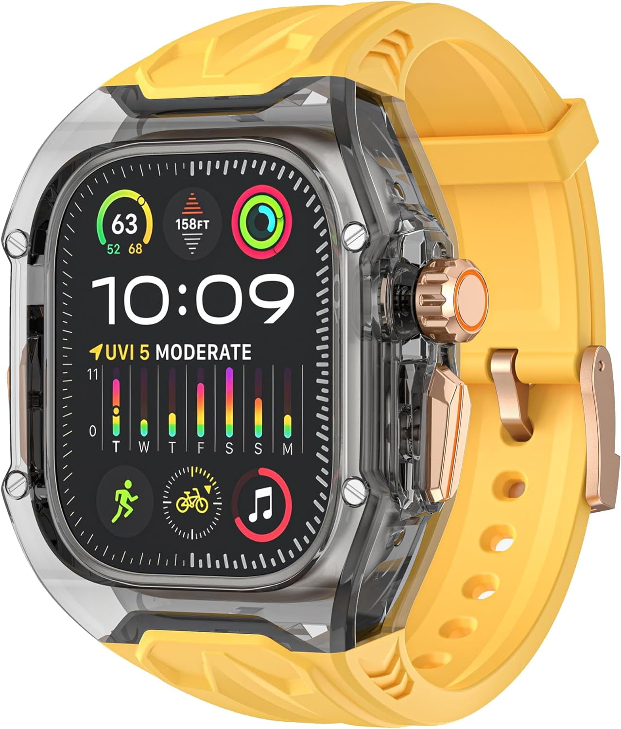 Transparent Rugged Case with Band Compatible with Apple Watch Series 10 ...