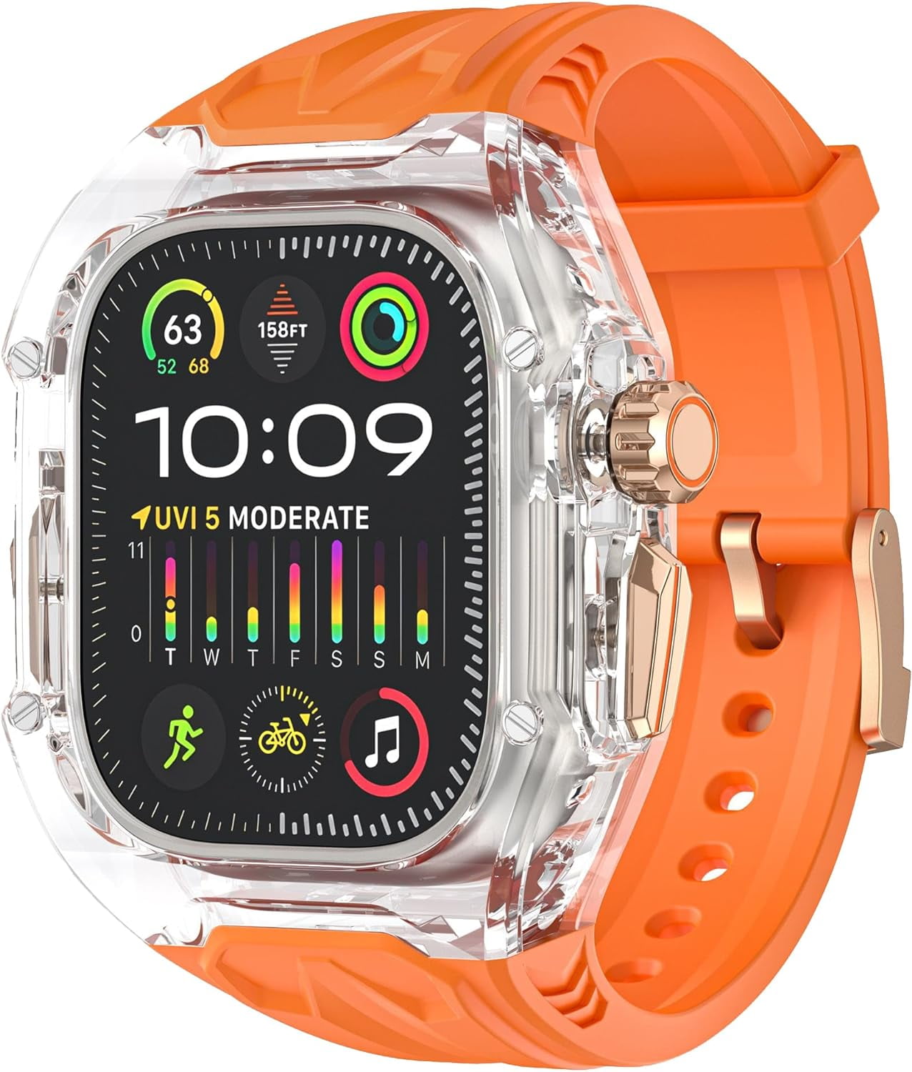 Transparent Rugged Case with Band Compatible with Apple Watch Series 10 ...