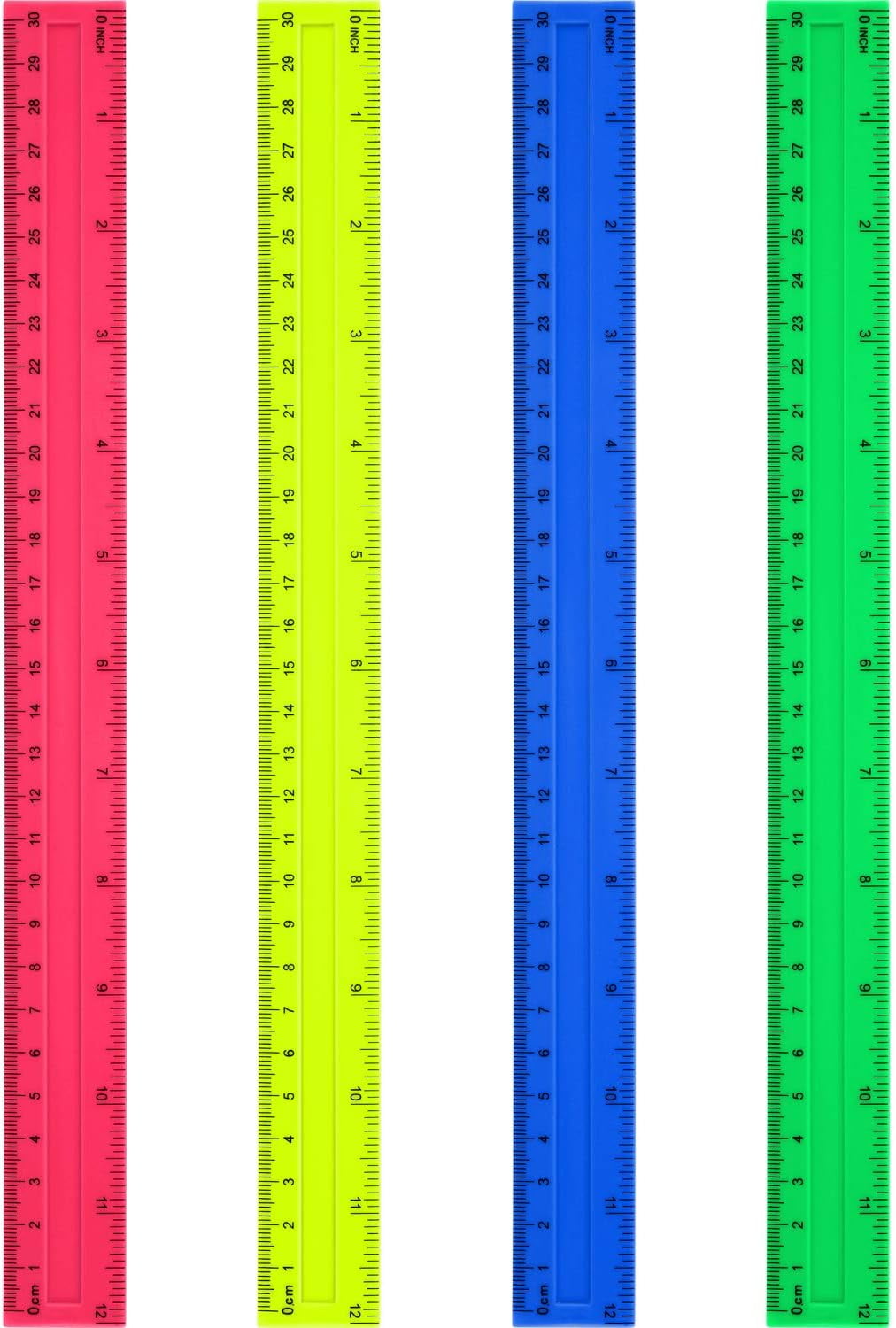 Transparent Ruler, Plastic Rulers 12 Inch, Metric Measurement, English ...