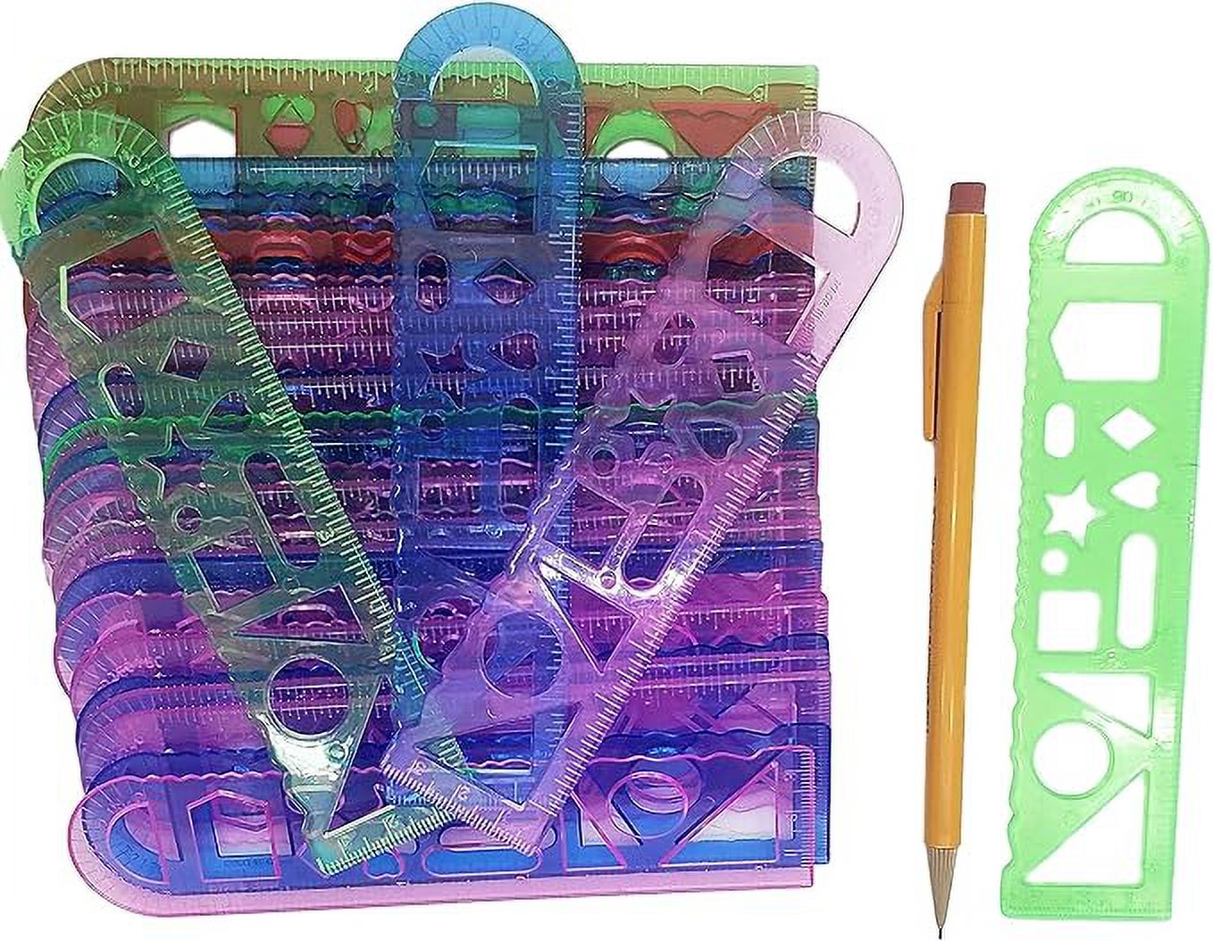 Transparent Ruler and Stencil (6" Rulers + Stencil (36 Pack)) - Walmart.com