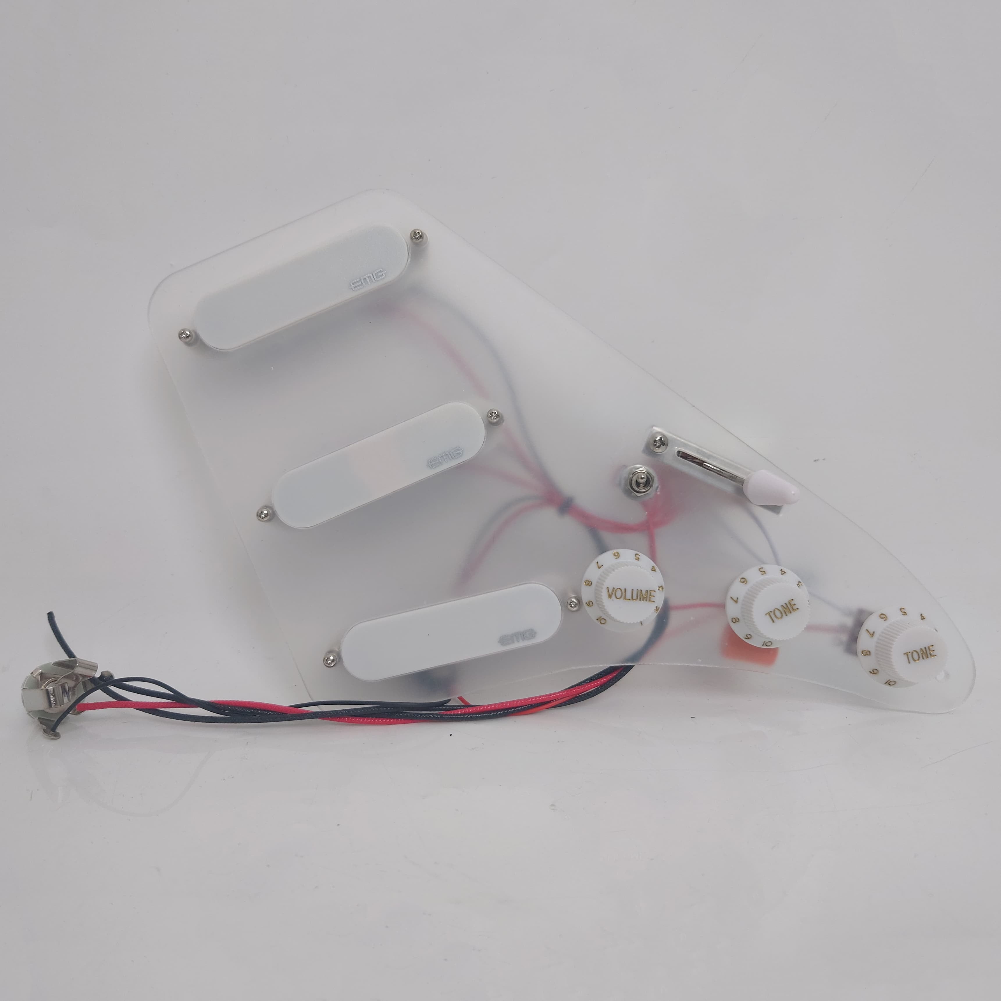Transparent SSS Prewired Loaded Pickguard, with 3 Active Single Coils ...