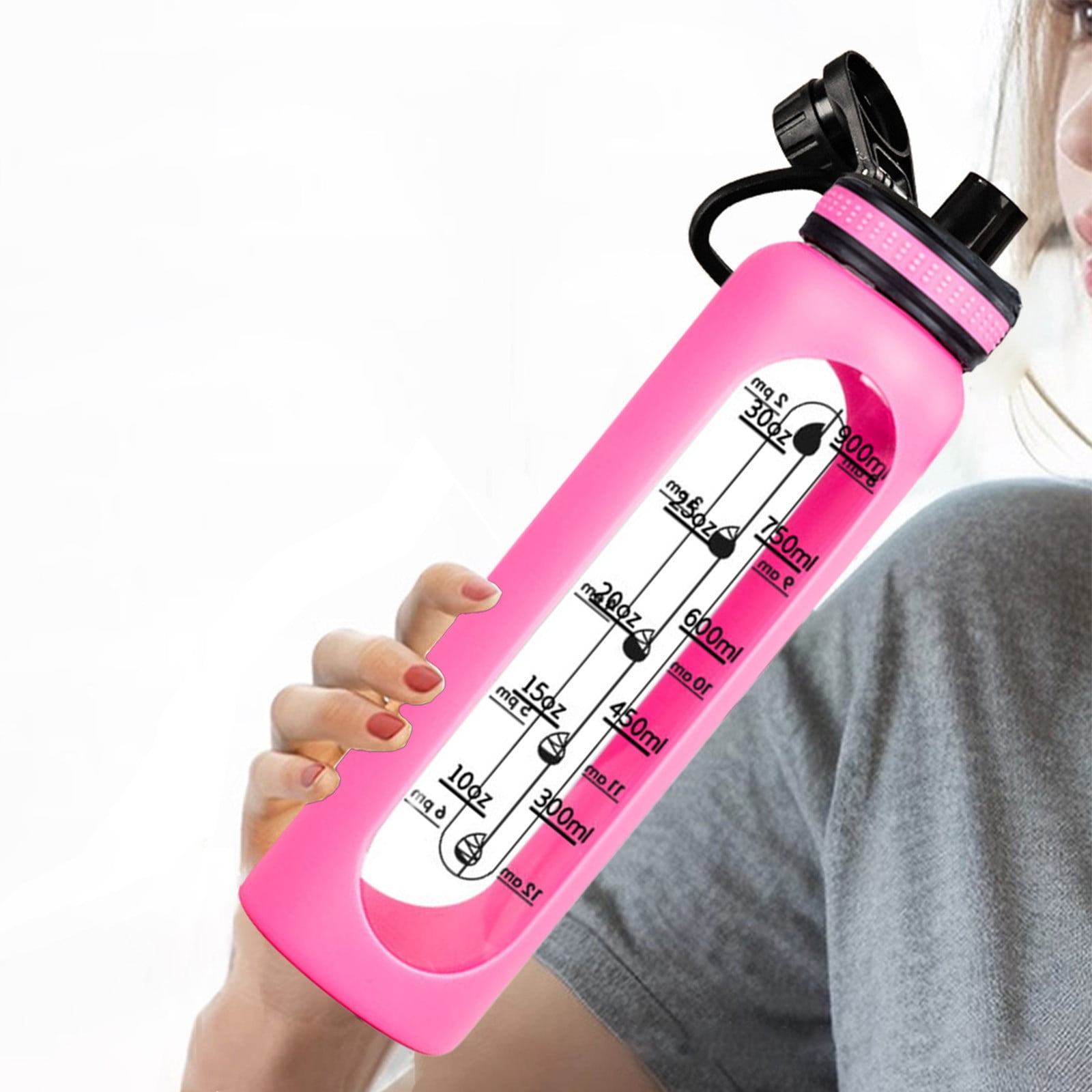 Transparent Scale Glass Cup - Large Capacity, Hydration Tracking, Heat ...