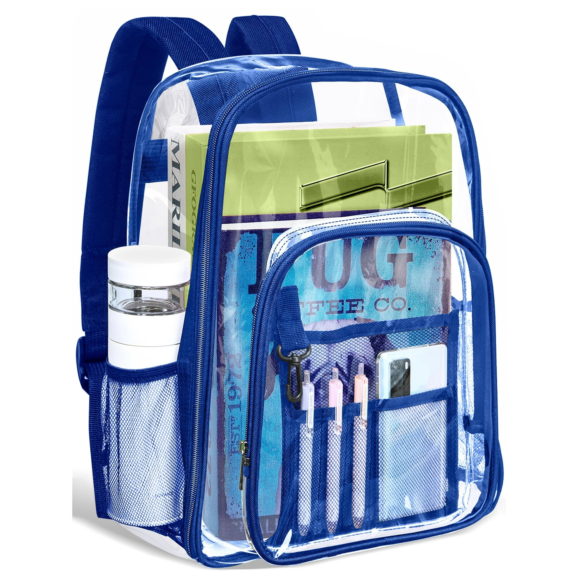 Transparent School Backpack, Clear Backpack Heavy Duty with Water ...