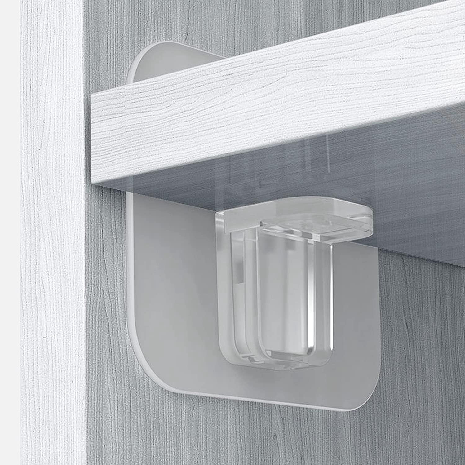 Transparent Self-Adhesive Shelf Brackets, Pack of 20, 7 x 7 cm ...
