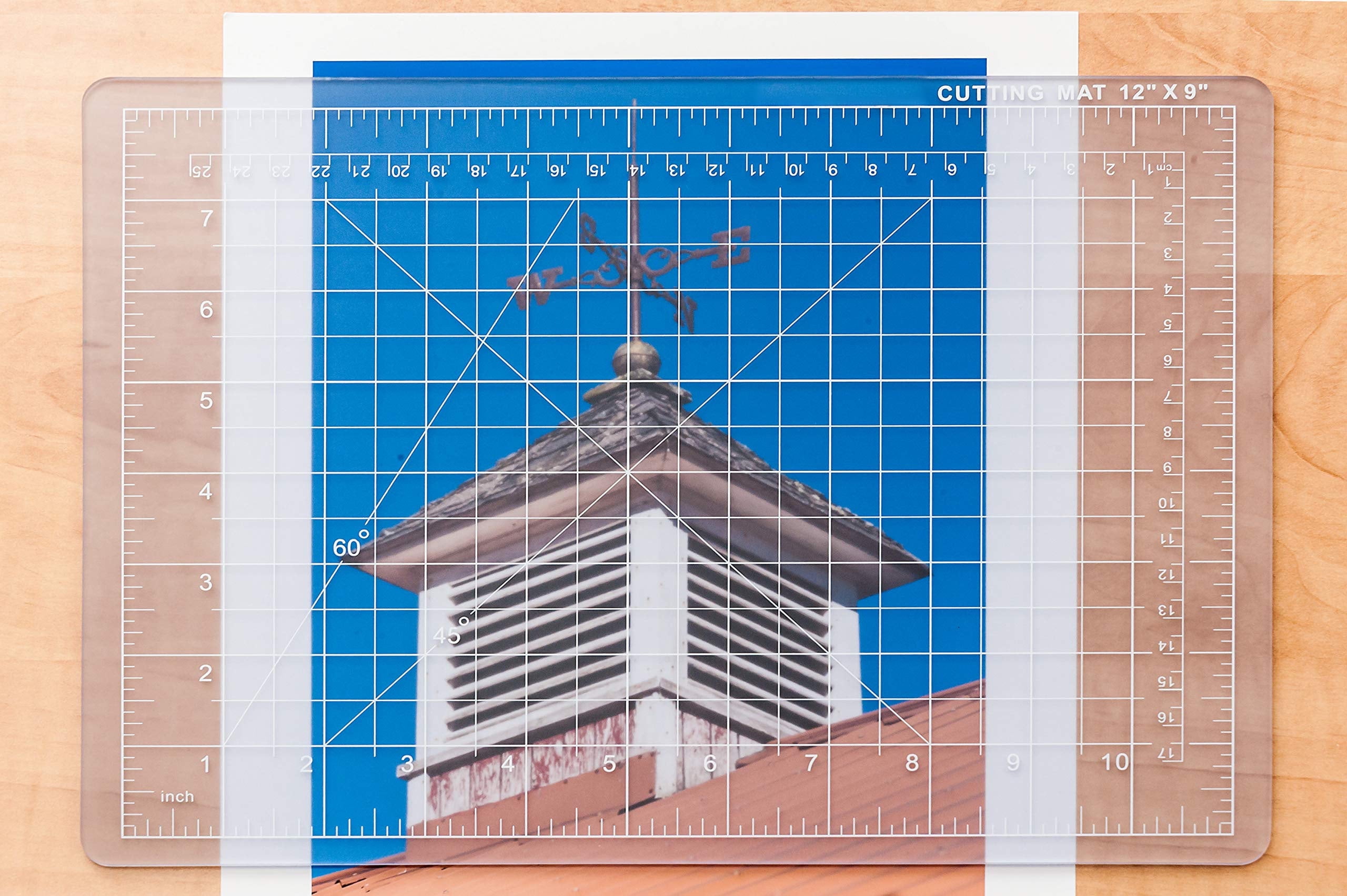 Transparent Self-Healing Cutting Mat, 9x12 Inches with 1/2 Inch Grid, 5 ...