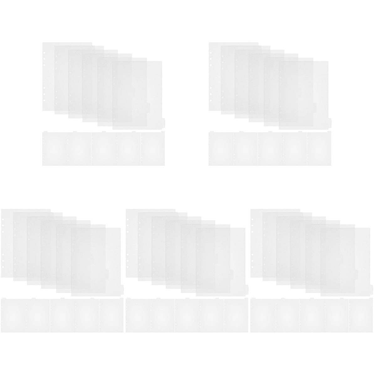 Transparent Separator Page 55 Pcs Clear Binder Dividers Clips Tag Ring ...