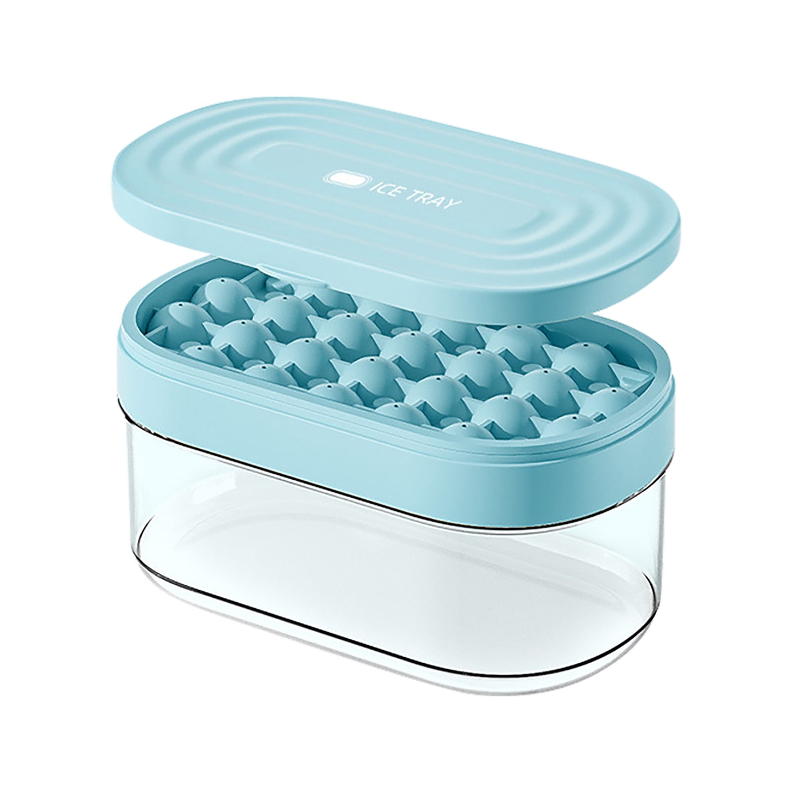 Transparent Silicone Ice Cube Tray with Lid and Storage Box, BPA-Free ...