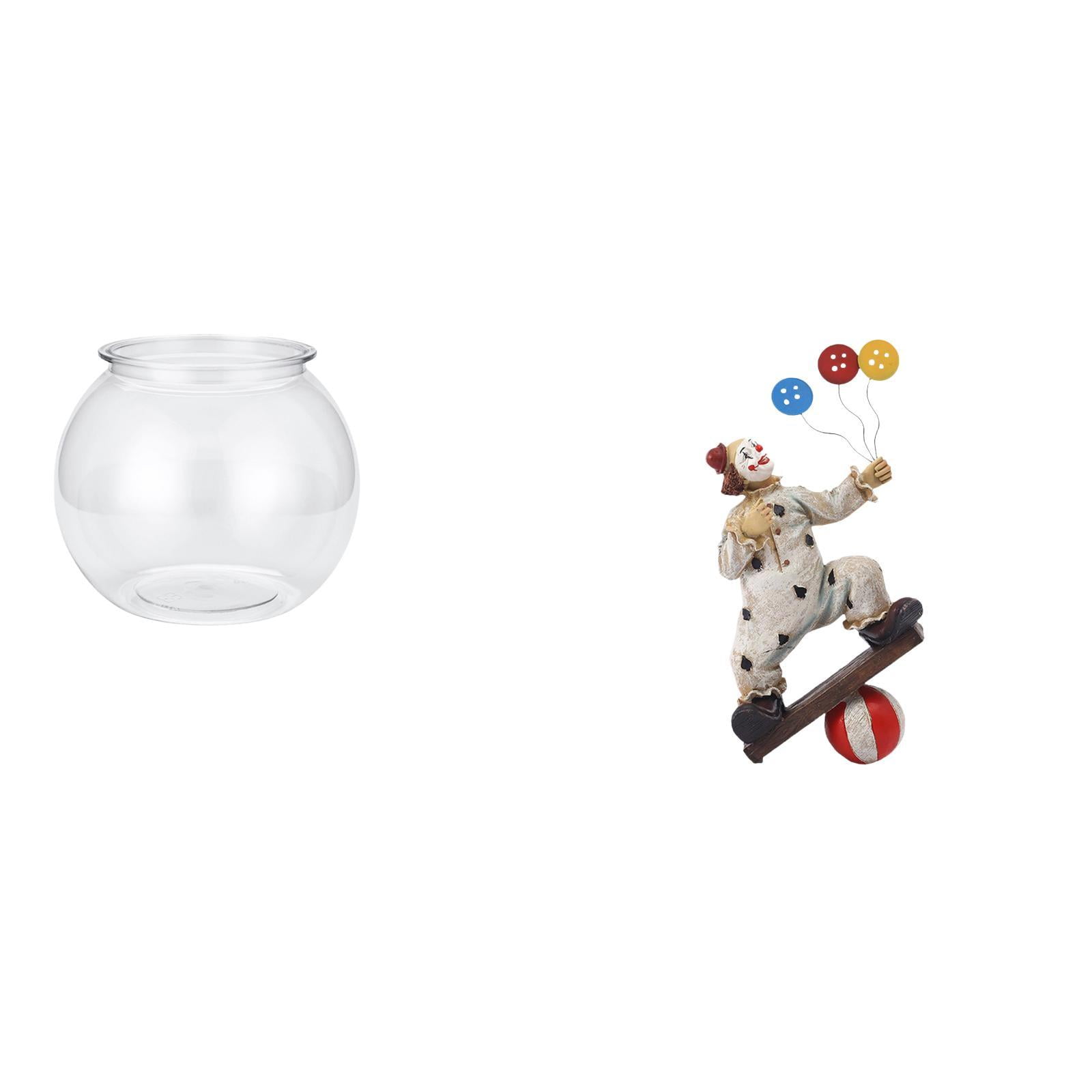 Transparent Small Fish Tank Vase Desktop Aquarium Clown Figurine Resin ...