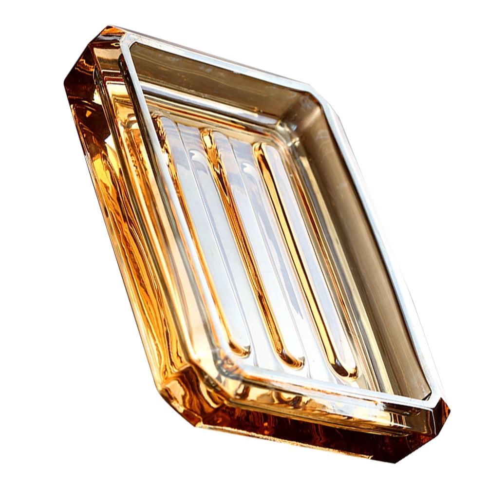 Transparent Soap Box Wear-resistant Holder Dish Glass Bar of Square ...