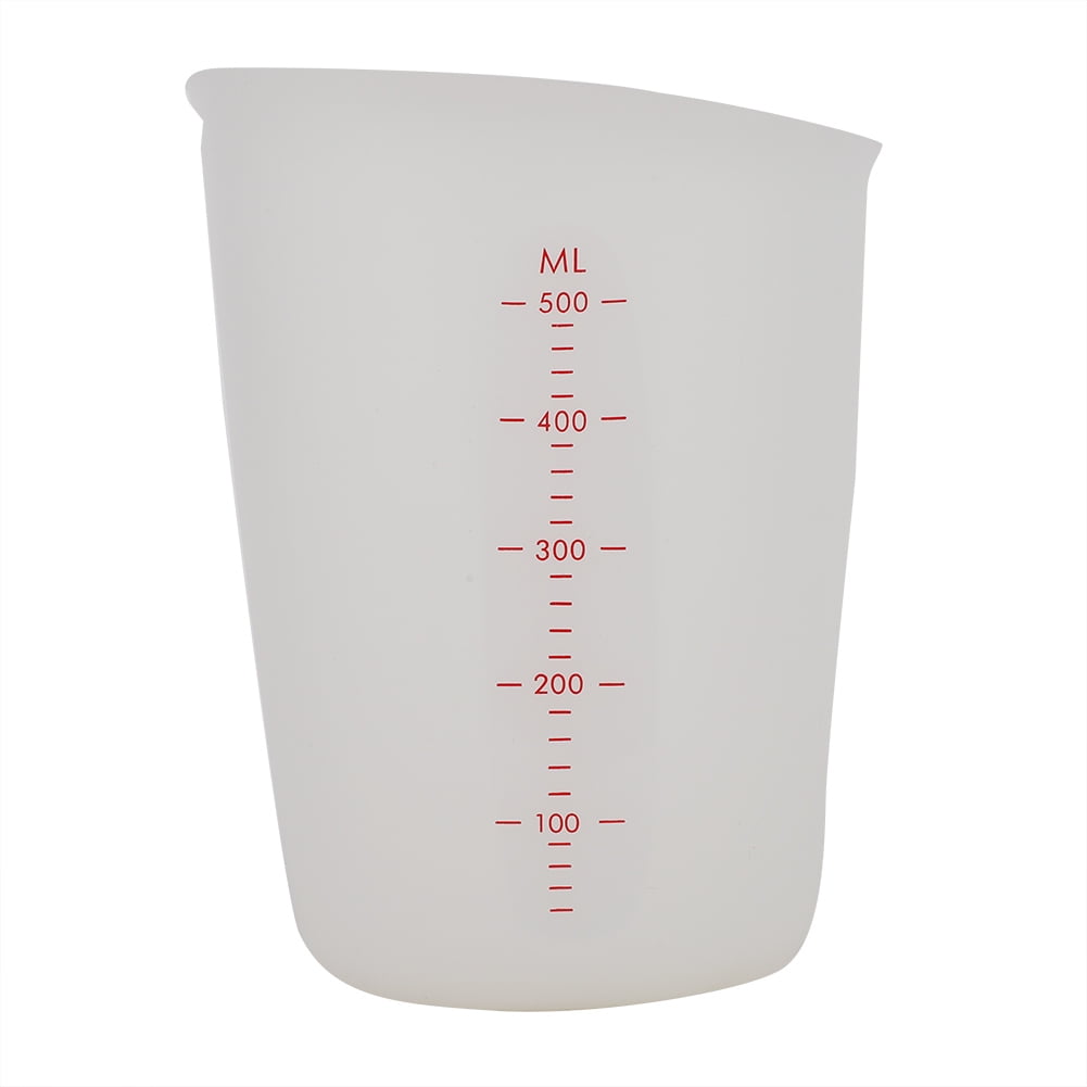 Transparent Soft Silicone 500ml Measuring Cup with Visual Semi ...