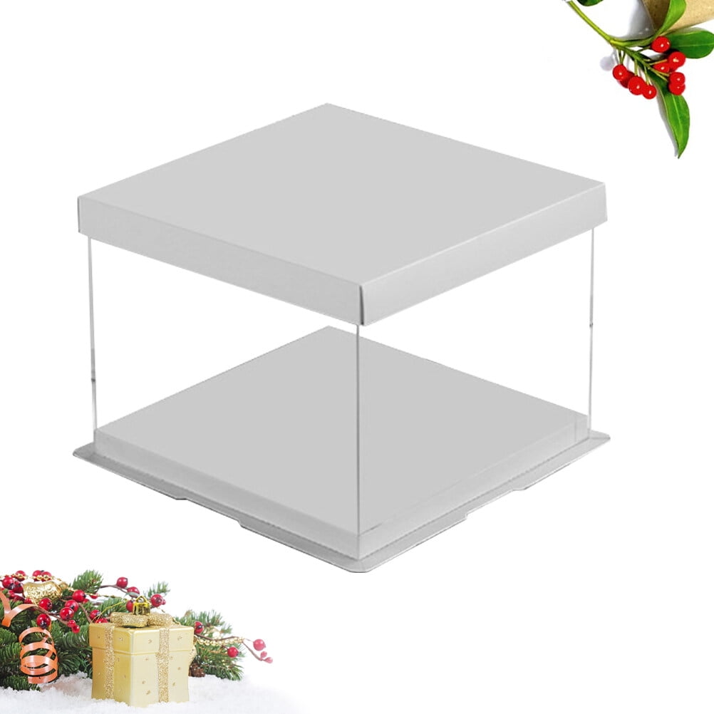 Transparent Square Cake Box Plastic Cake Packaging Boxes Organizer for ...