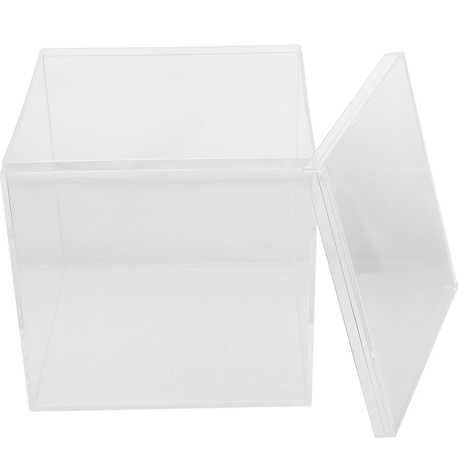 NUOLUX Square Transparent Plastic Display Case for Jewelry Indoor Use ...