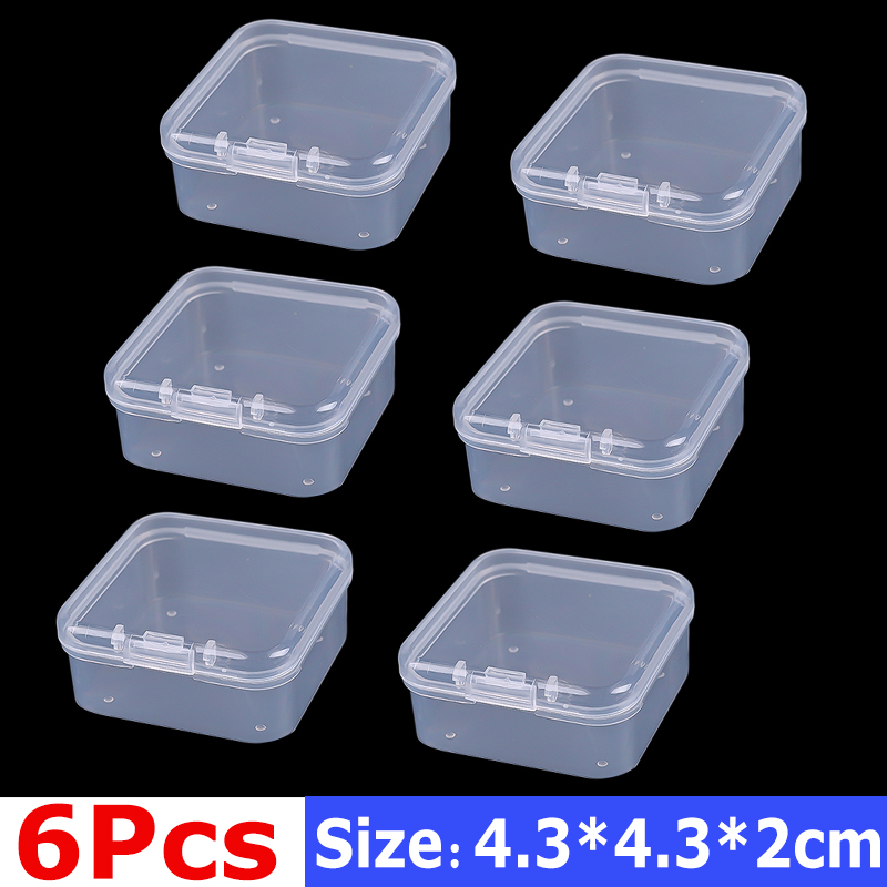 Transparent Square Plastic Storage Mini Boxes Earrings Jewelry Boxes Packaging Storage Small ...