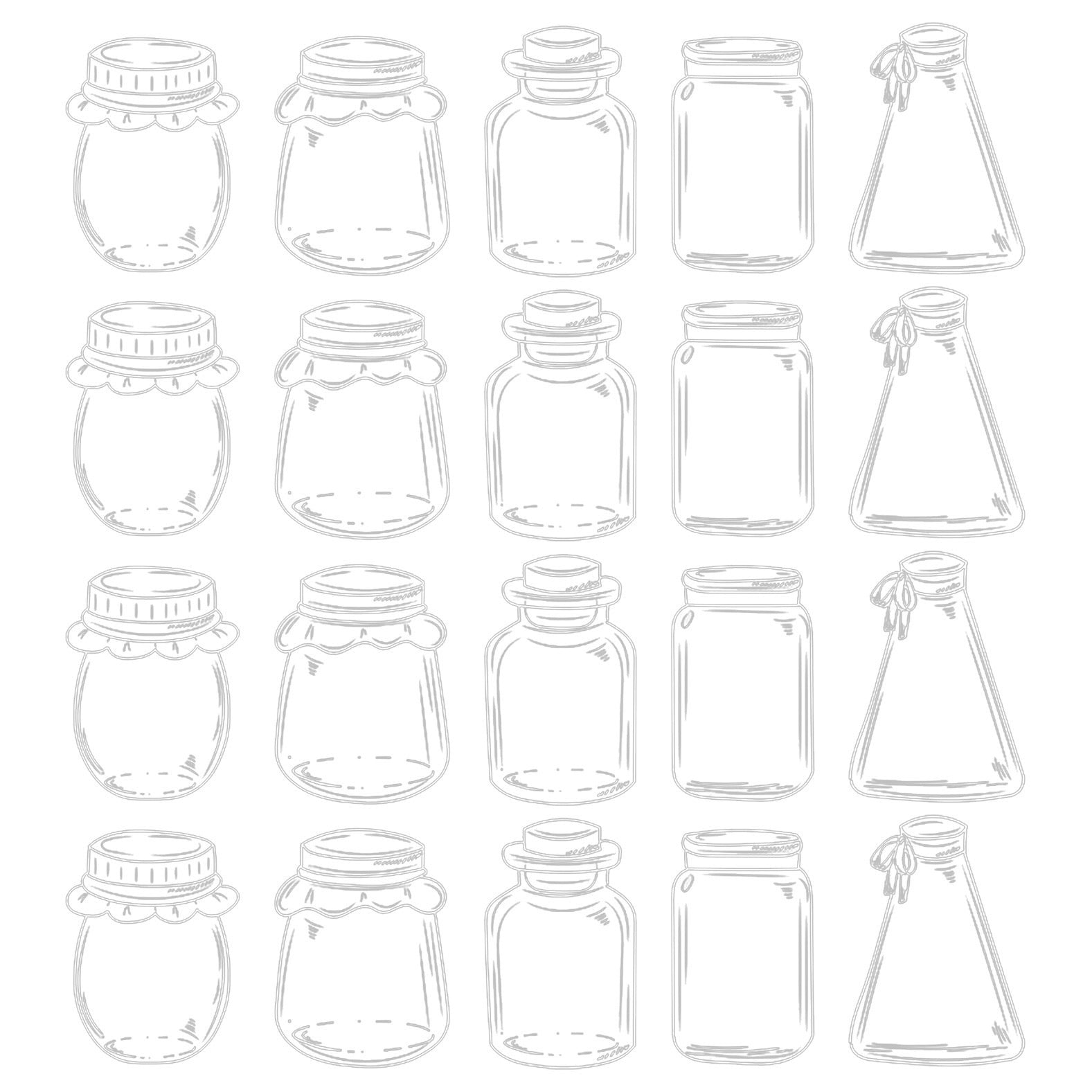 Transparent Sticker Set | Qimeng Series Glass Bottle Stickers | Dried ...
