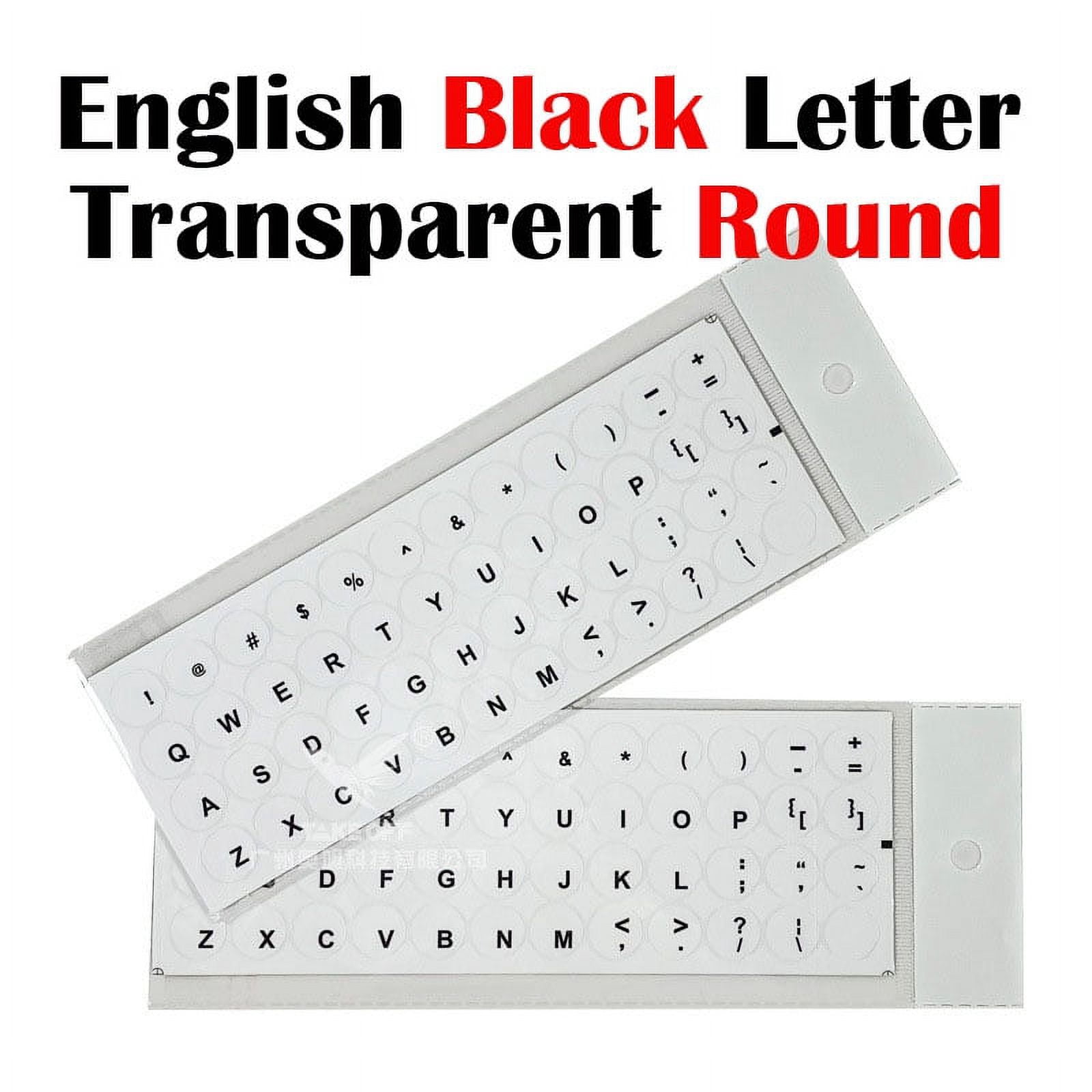 Transparent Sticker for Keyboard White Letter for Black Keyboard Black ...