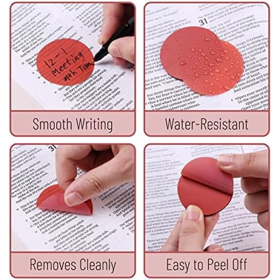 Transparent Sticky Notes, 200 Pcs, Pastel Colors, Round Translucent ...